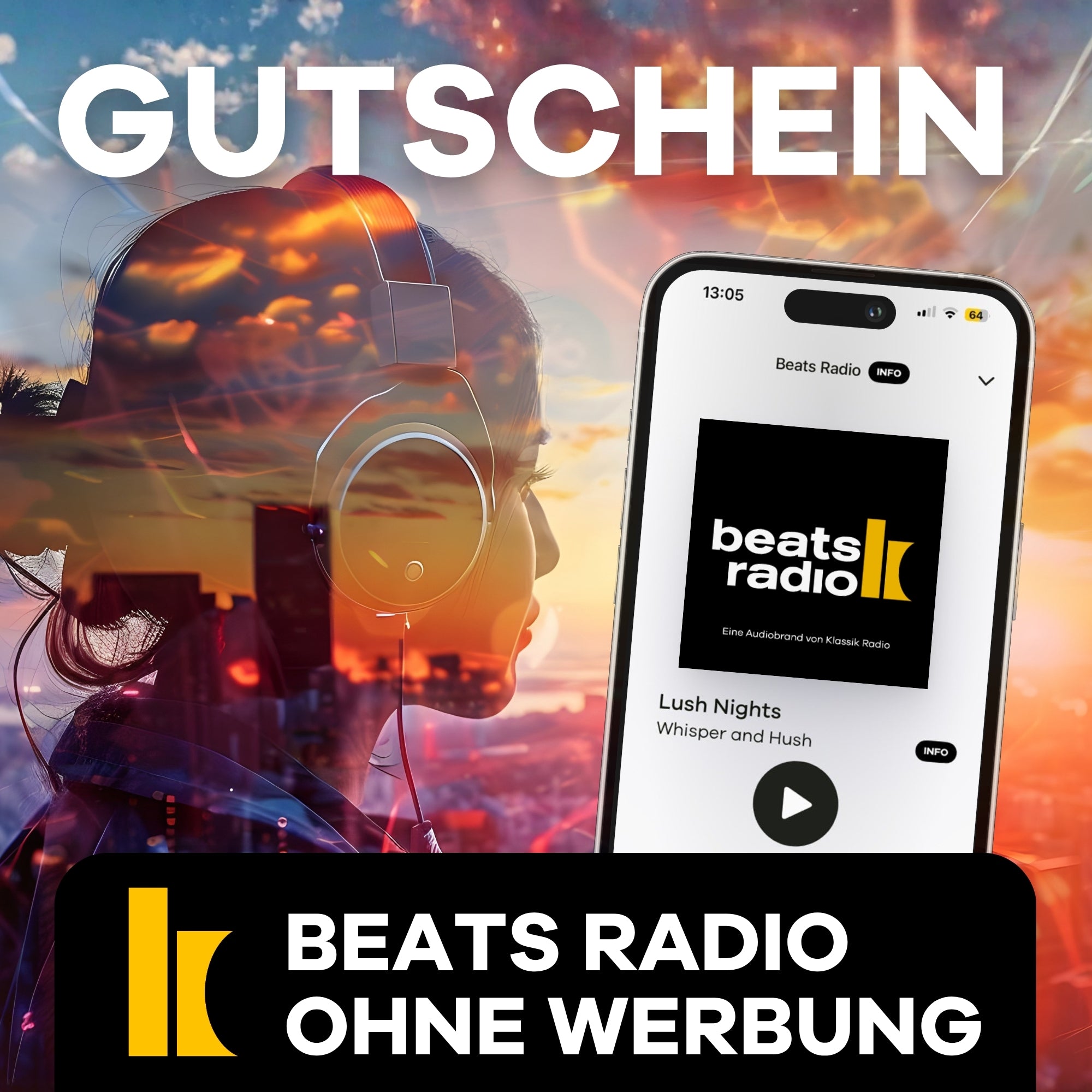 Beats Radio ohne Werbung - Gutschein für 12 Monate – Klassik Radio Shop